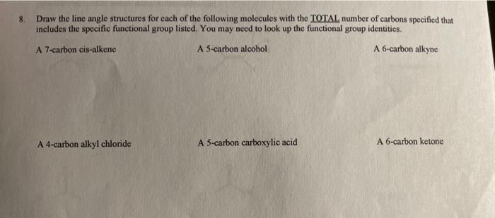 Solved Draw the line angle structures for each of the | Chegg.com
