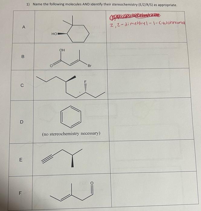 Solved name the following molecules AND identify their | Chegg.com