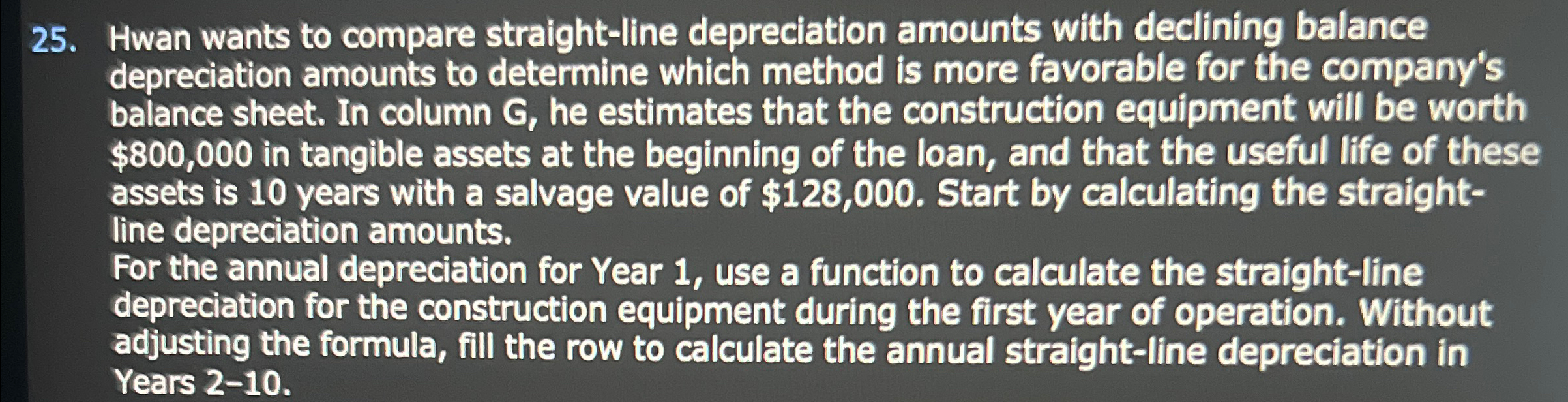 Solved Hwan wants to compare straight-line depreciation | Chegg.com