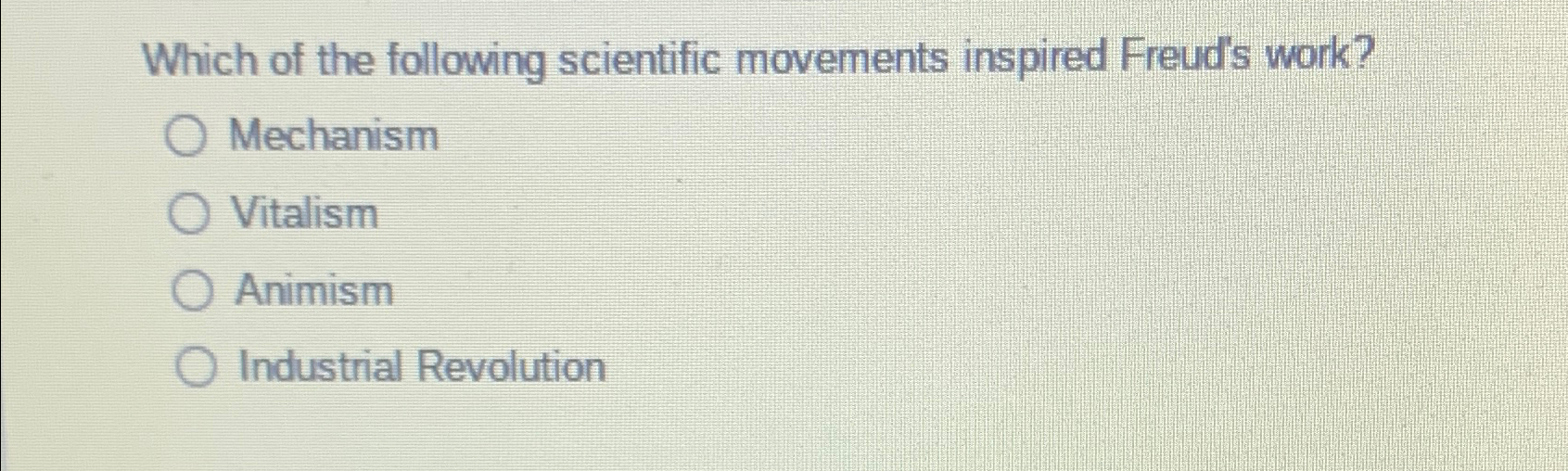 Solved Which of the following scientific movements inspired | Chegg.com