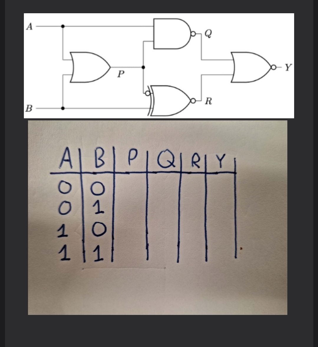 Solved Determine the truth table for the logic circuit shown | Chegg.com