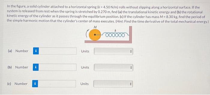 [Solved]: In the figure, a solid cylinder attached to a hor
