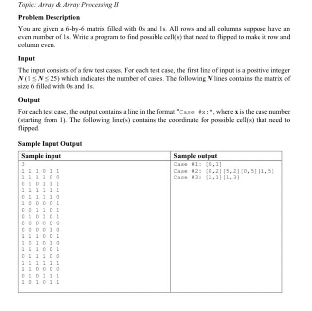 Solved Topic: Array \& Array Processing II Problem | Chegg.com