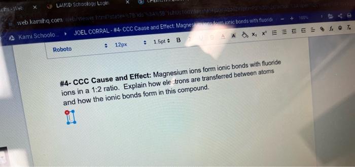 Solved chs-Web X LAUSD Schoology Login web.kamihq.com | Chegg.com