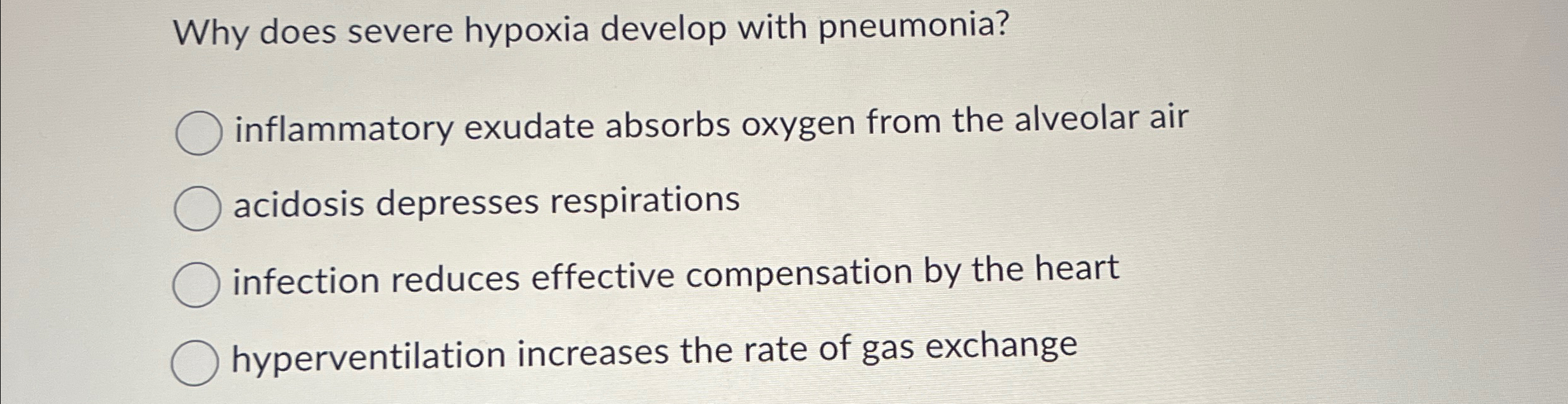 Solved Why does severe hypoxia develop with | Chegg.com