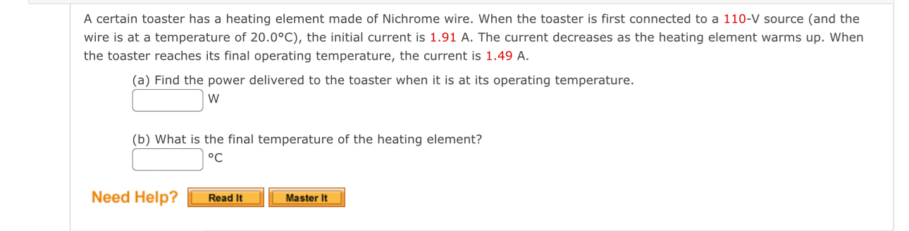 Solved A certain toaster has a heating element made of | Chegg.com