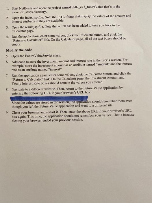 Solved 1. Start NetBeans and open the project named | Chegg.com