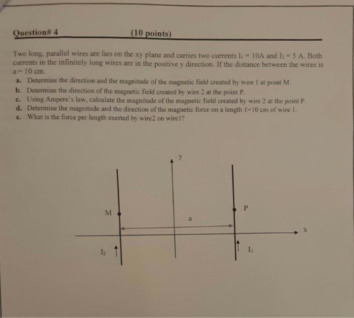 Solved Two long. parallel wires are lies on the xy plane and | Chegg.com