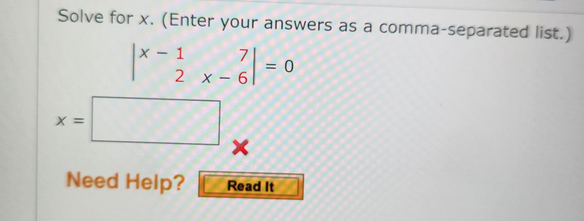 Solved Solve for x. (Enter your answers as a comma-separated | Chegg.com