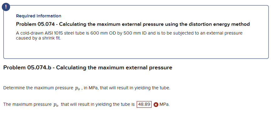 Solved !Required InformationProblem 05.074 - ﻿Calculating | Chegg.com