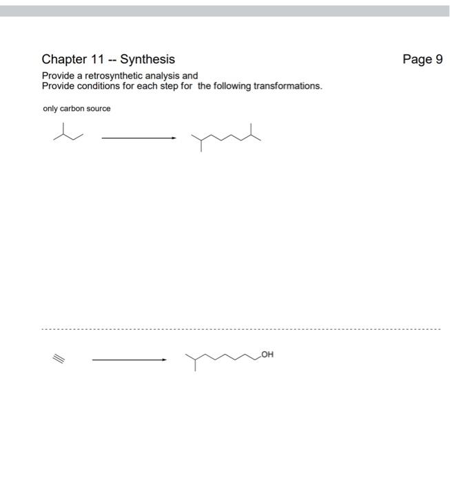 Solved Chapter 11 - Synthesis Provide a retrosynthetic | Chegg.com