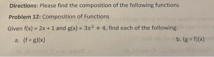 Solved Directions: Please find the composition of the | Chegg.com