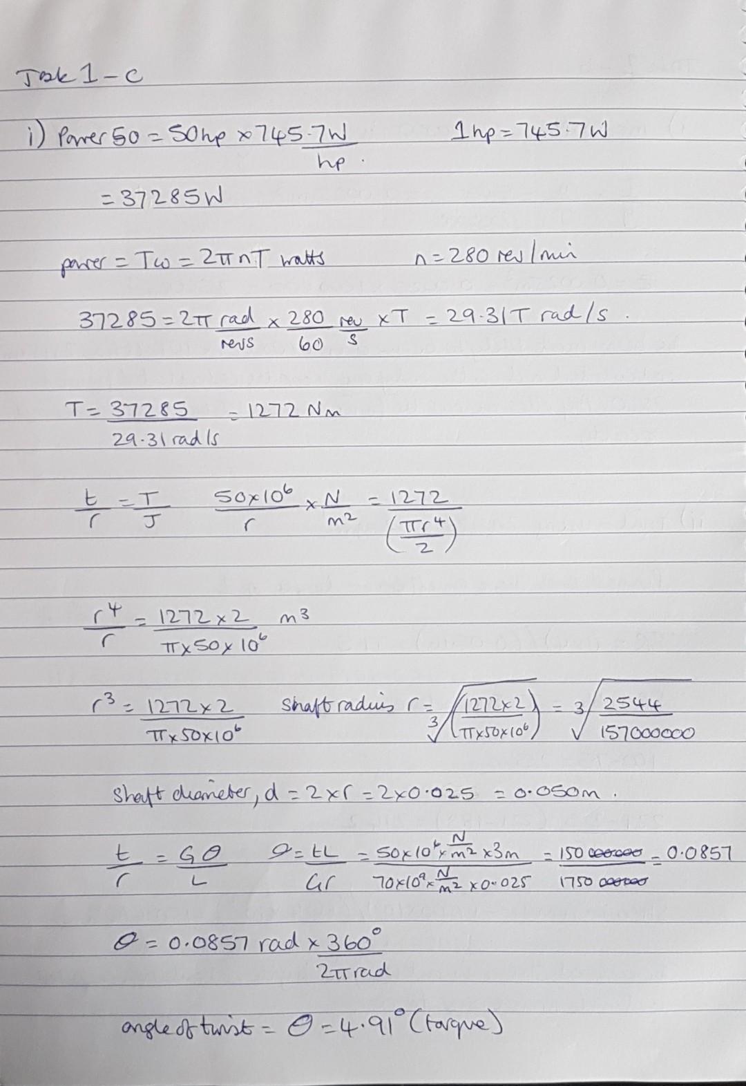 Solved (c) (i) An internal combustion engine of 50 | Chegg.com
