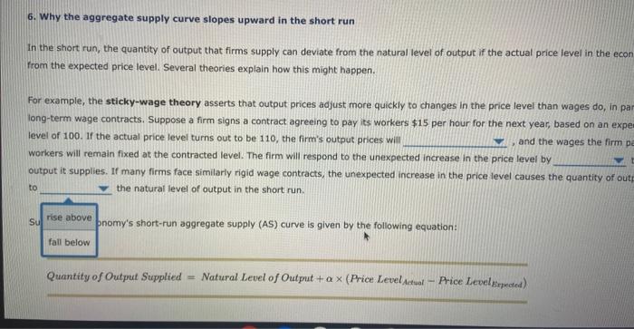 Solved In the short run, the quantity of output that firms | Chegg.com
