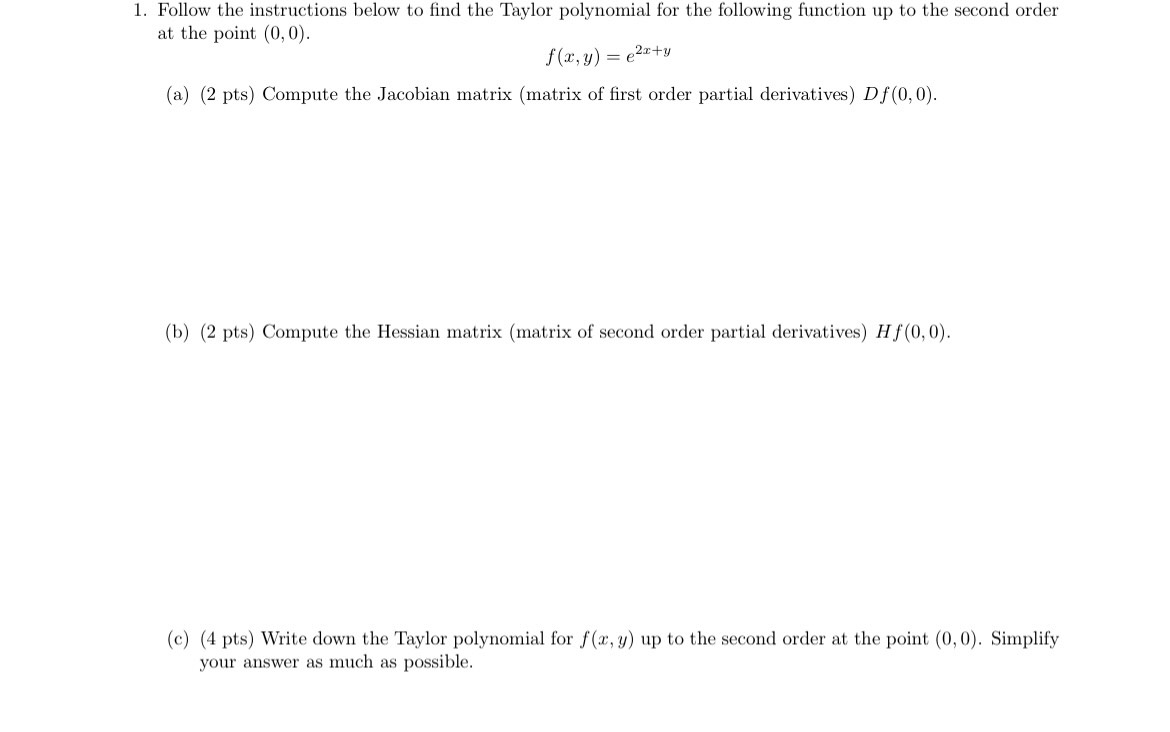 Solved Follow the instructions below to ﻿find the Taylor | Chegg.com