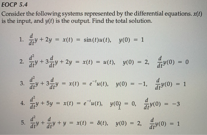 Solved EOCP 5.4 Consider the following systems represented | Chegg.com