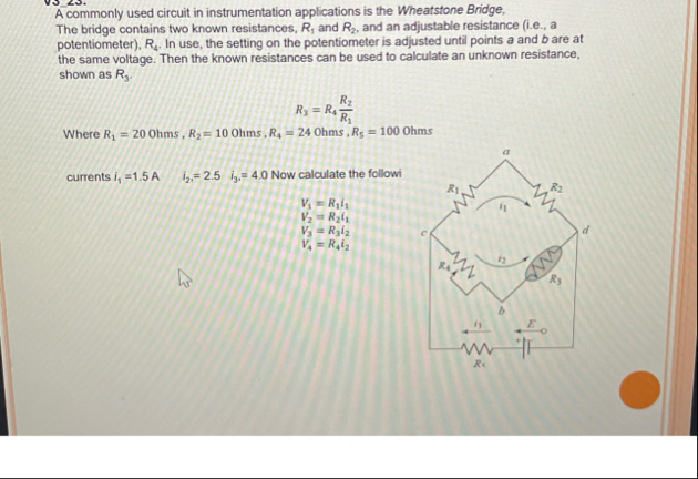 A commonly used circuit in instrumentation | Chegg.com