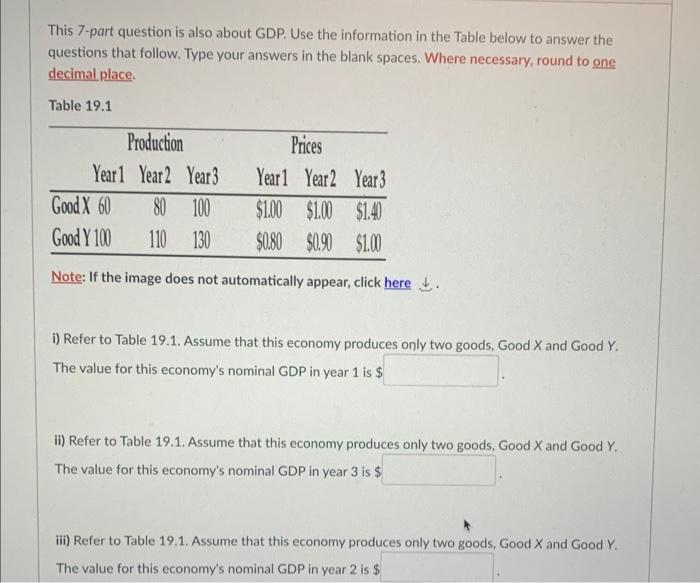 Solved This 7-part question is also about GDP. Use the | Chegg.com