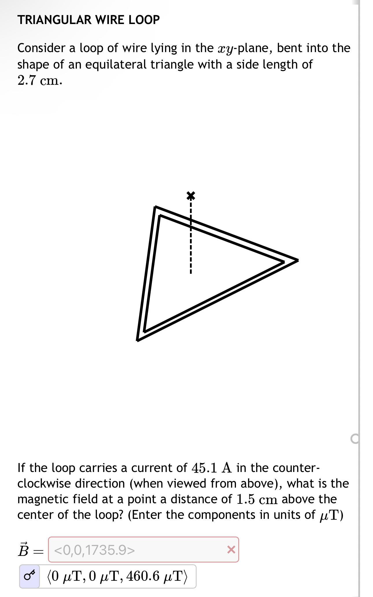 Solved TRIANGULAR WIRE LOOPConsider a loop of wire lying in | Chegg.com