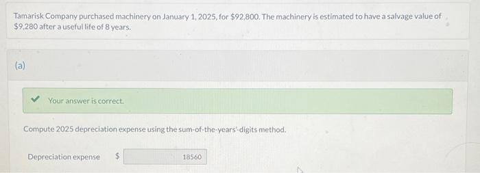 Solved Tamarisk Company purchased machinery on January | Chegg.com