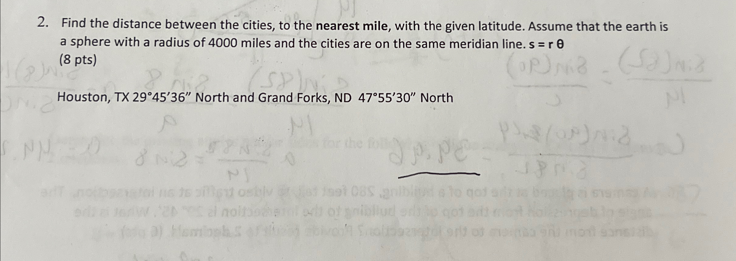 Solved Find the distance between the cities, to the nearest | Chegg.com
