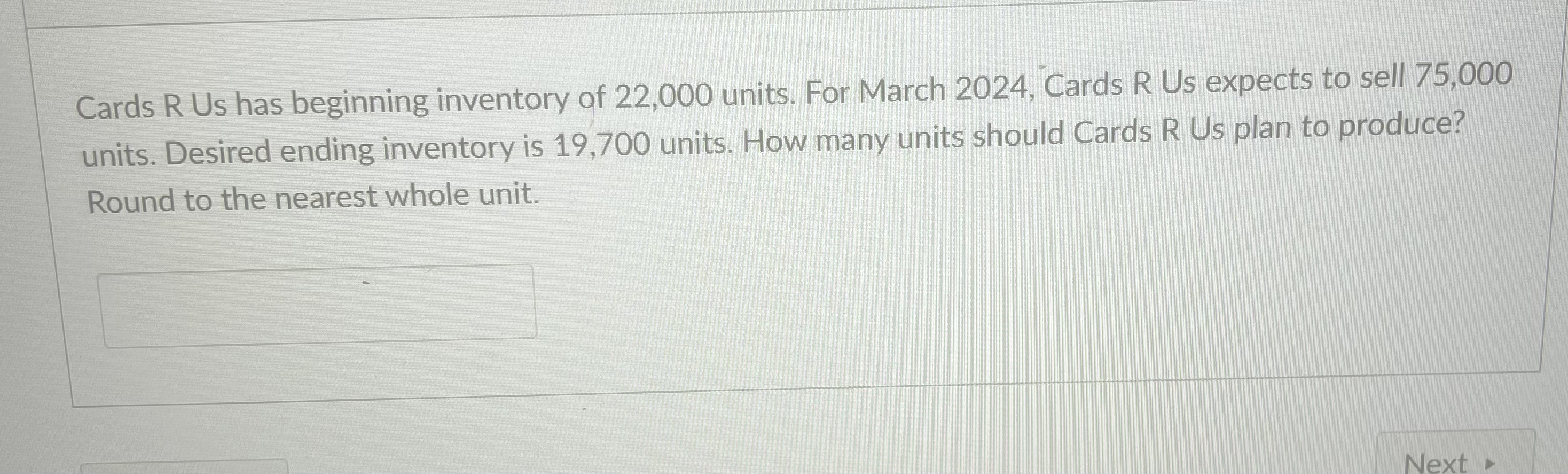 Solved Cards R Us has beginning inventory of 22,000 ﻿units. | Chegg.com