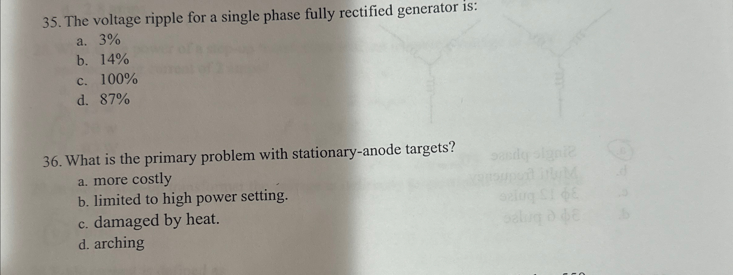 Solved The voltage ripple for a single phase fully rectified | Chegg.com