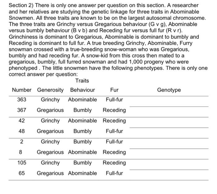 Solved Section 2 There Is Only One Answer Per Question On