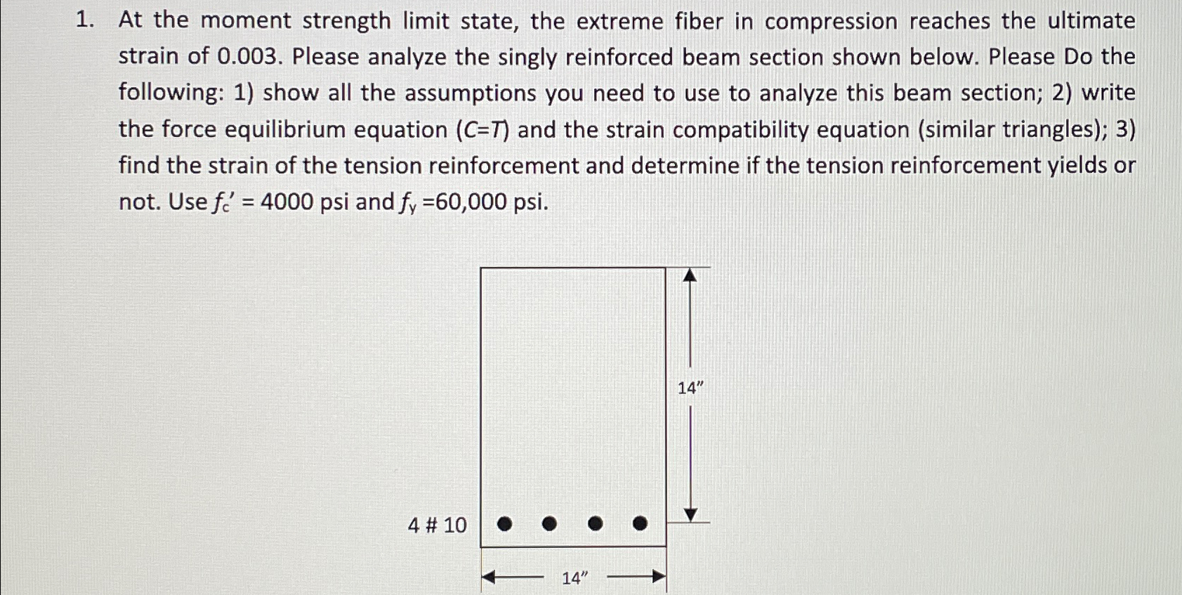 Solved At the moment strength limit state, the extreme fiber | Chegg.com