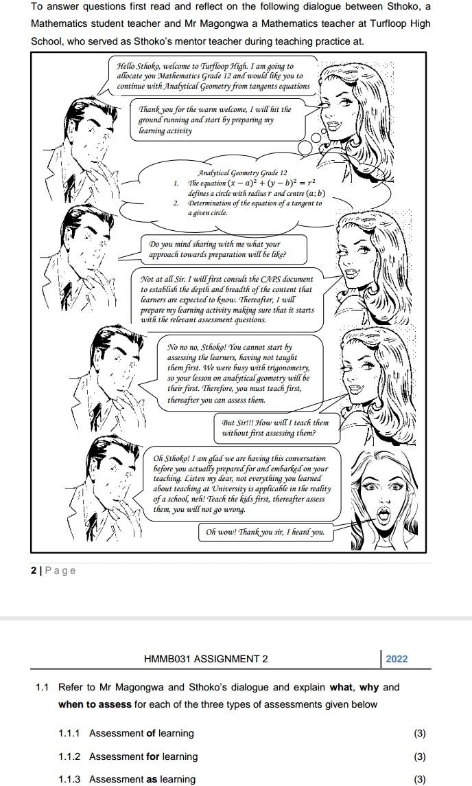 To answer questions first read and reflect on the | Chegg.com