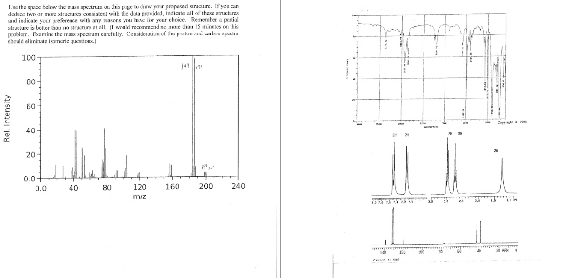 Solved Use the space below the mass spectrum on this page to | Chegg.com