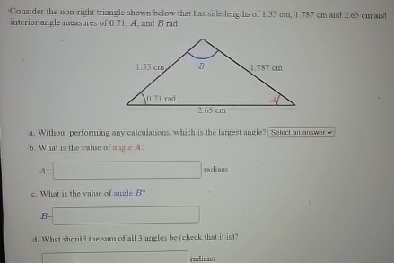 Solved Consider the non-right triangle shown below that has | Chegg.com
