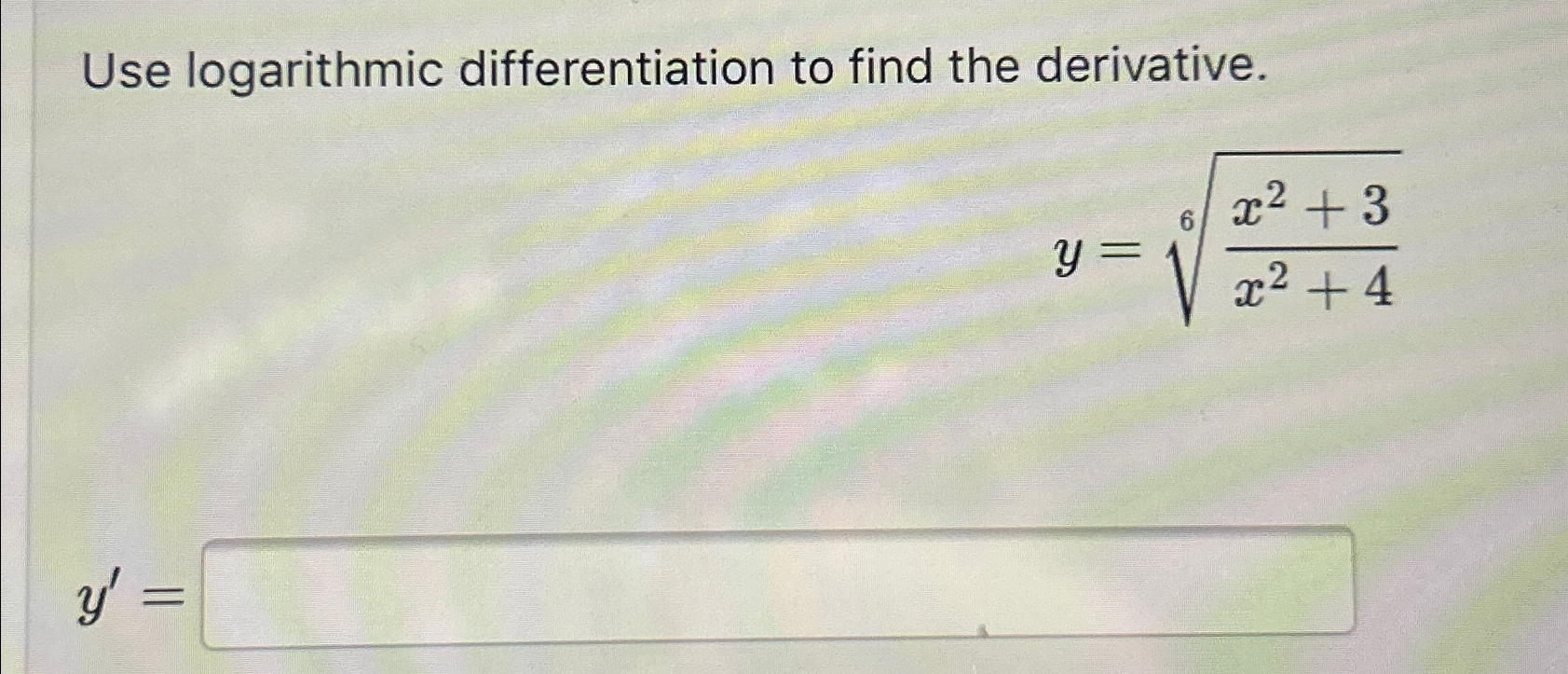 Solved Use logarithmic differentiation to find the | Chegg.com