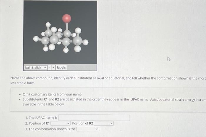 Solved ball & stick v - + labels Name the above compound, | Chegg.com