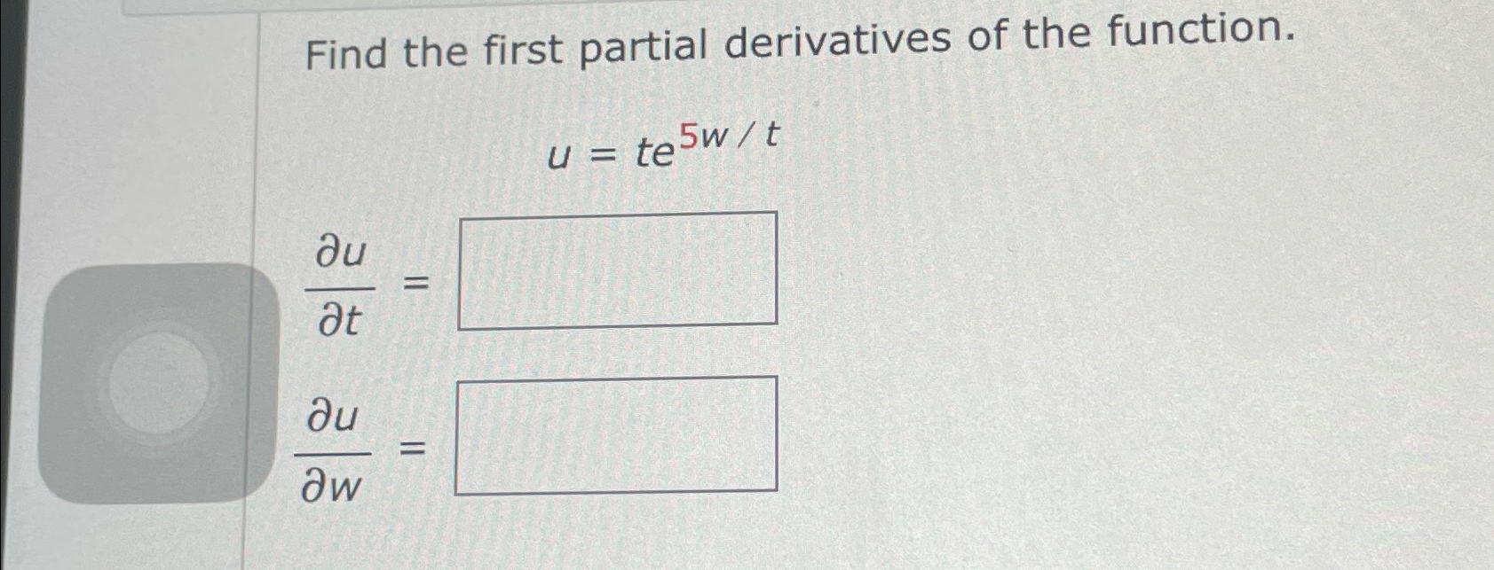 Solved Find the first partial derivatives of the | Chegg.com
