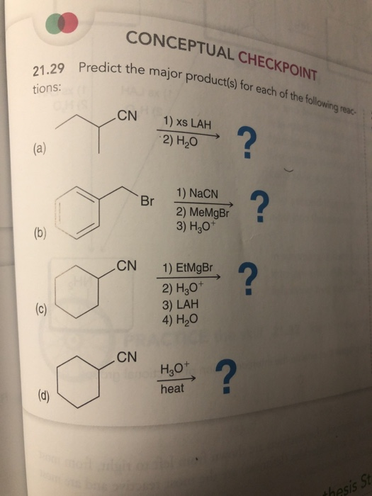 Solved CONCEPTUAL CHECKPOINT 21.29 Predic ct the major | Chegg.com