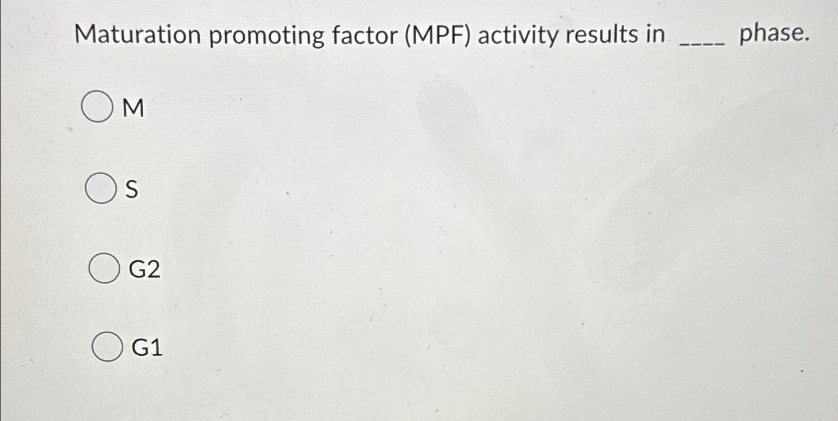 Solved Maturation promoting factor (MPF) ﻿activity results | Chegg.com