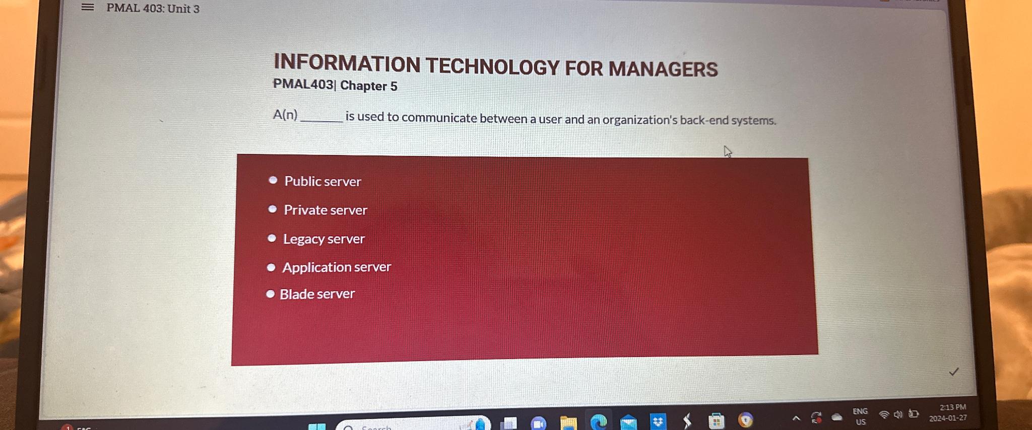 Solved PMAL 403: Unit 3INFORMATION TECHNOLOGY FOR | Chegg.com