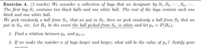 Solved Exercise 4. ( 3 marks) We consider a collection of | Chegg.com