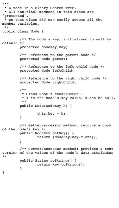 Solved * Implementation of Binary Search Trees. * / public | Chegg.com
