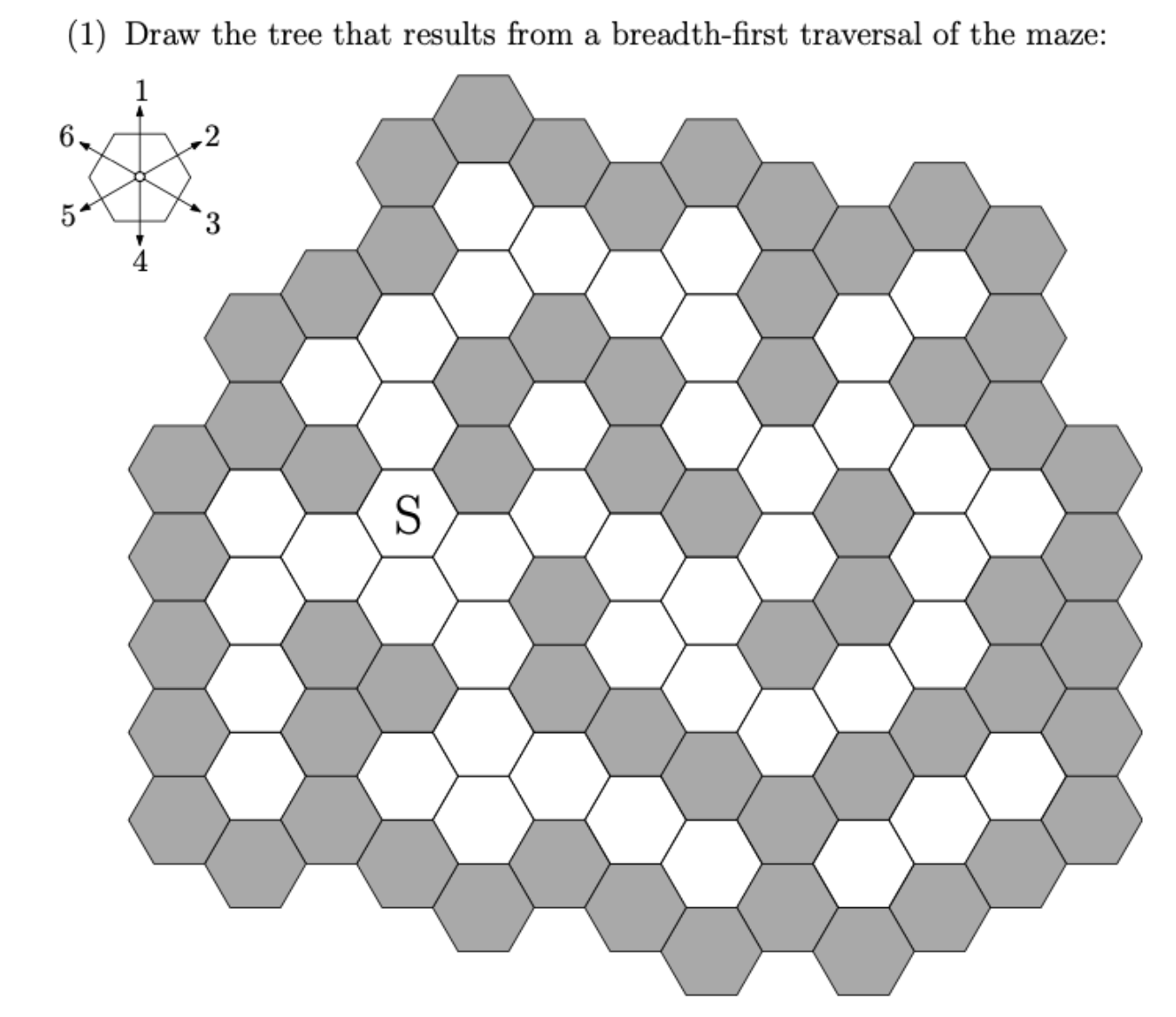 Solved Suppose we have maze consisting of hexagons. Explore | Chegg.com