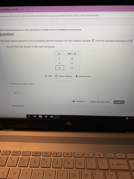 Solved The table below represents the probability density | Chegg.com