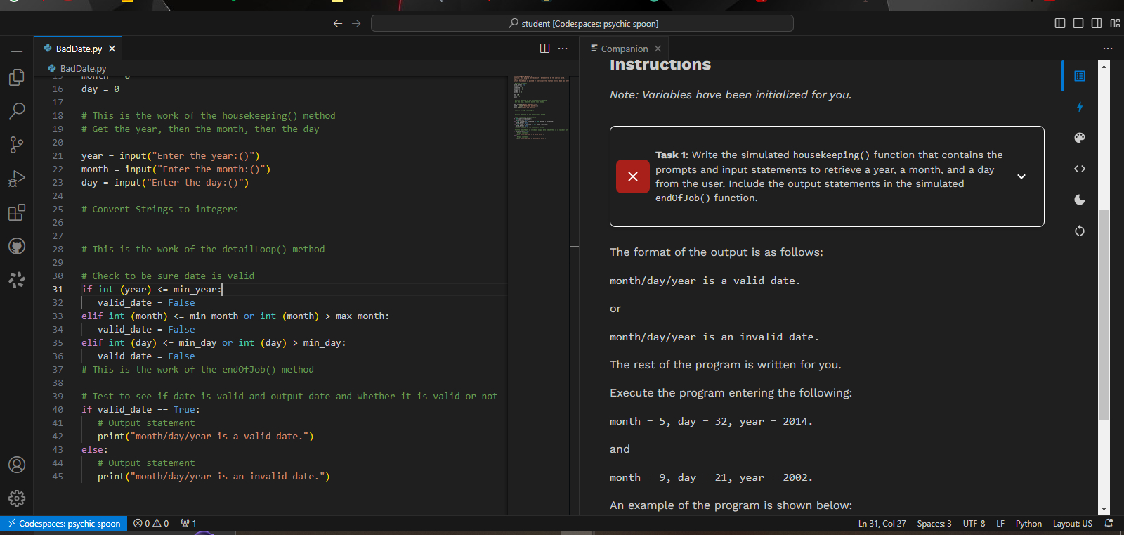 Solved Note Variables Have Been Initialized For Youtask 1