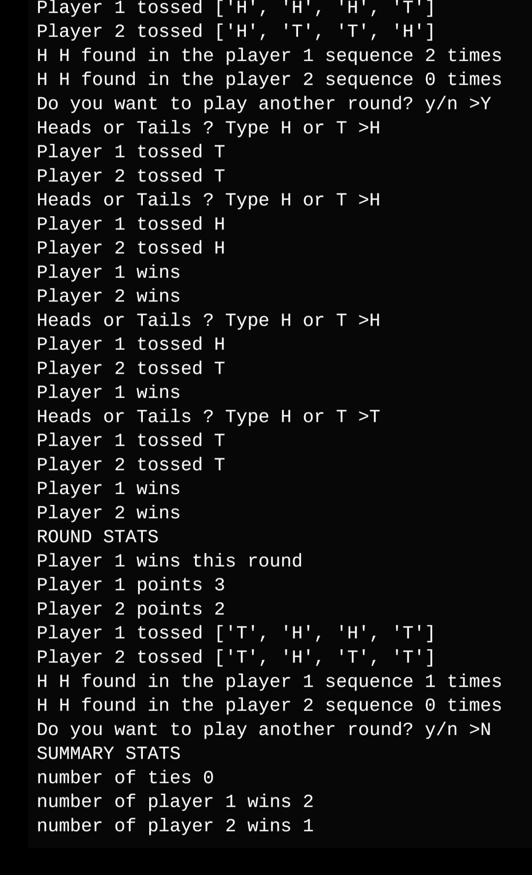 Solved Coin Toss Game - Short Description You will implement | Chegg.com