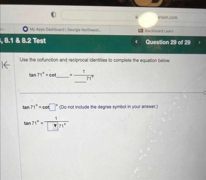 Solved Use the cofunction and reciprocal identities to | Chegg.com