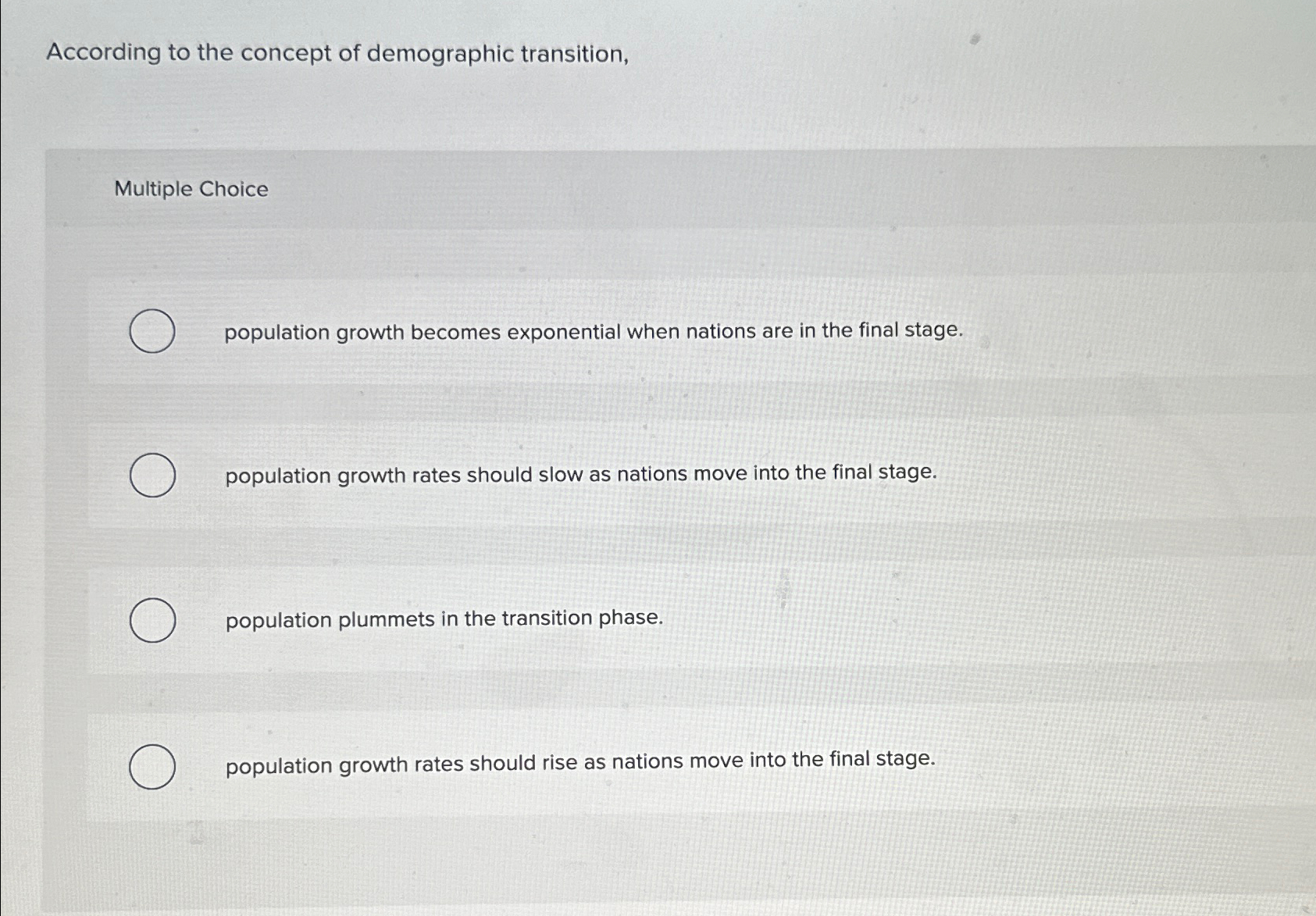Solved According to the concept of demographic | Chegg.com