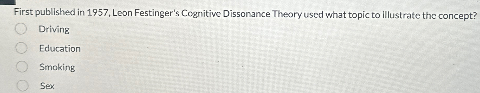 Solved First published in 1957, ﻿Leon Festinger's Cognitive | Chegg.com