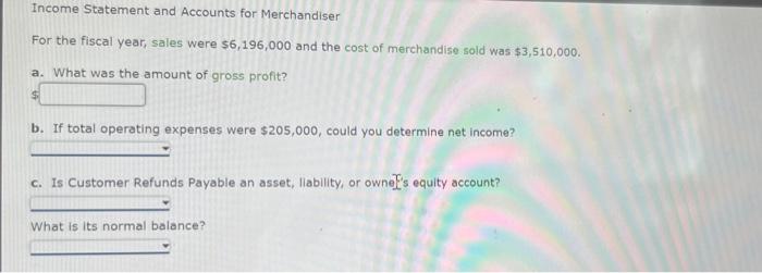 Solved Income Statement and Accounts for Merchandiser For | Chegg.com