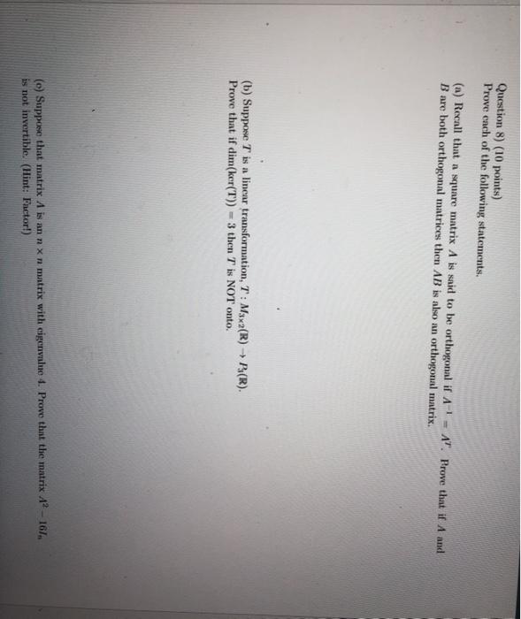 Solved Question 8) (10 points) Prove cach of the following | Chegg.com