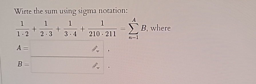 Solved Wirte the sum using sigma | Chegg.com